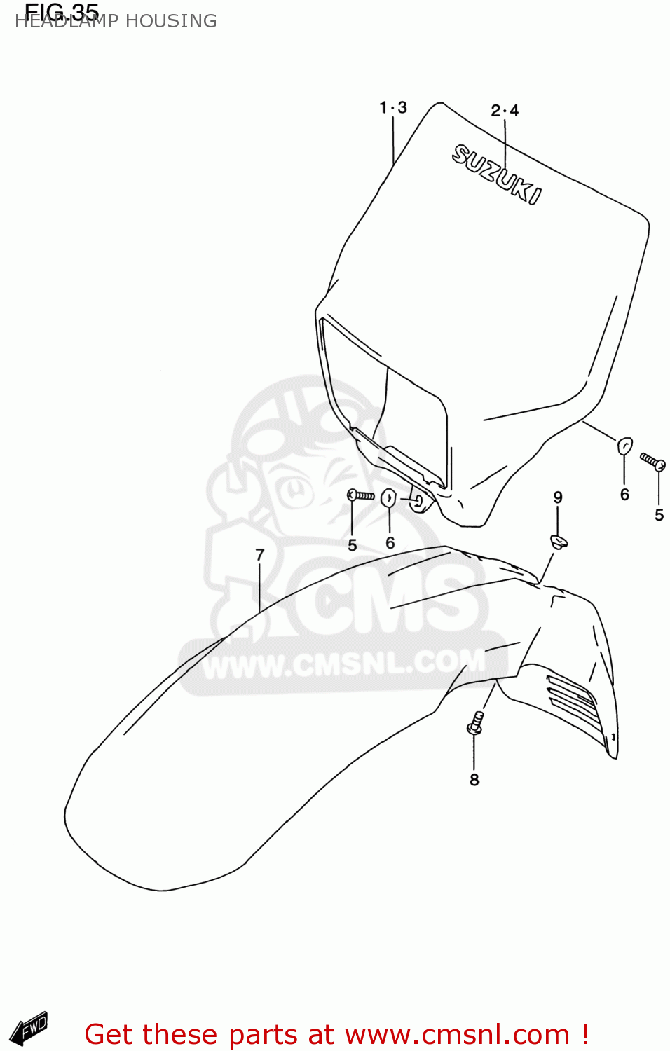 Suzuki DR650SE 2000 (Y) USA (E03) HEADLAMP HOUSING - buy original ...