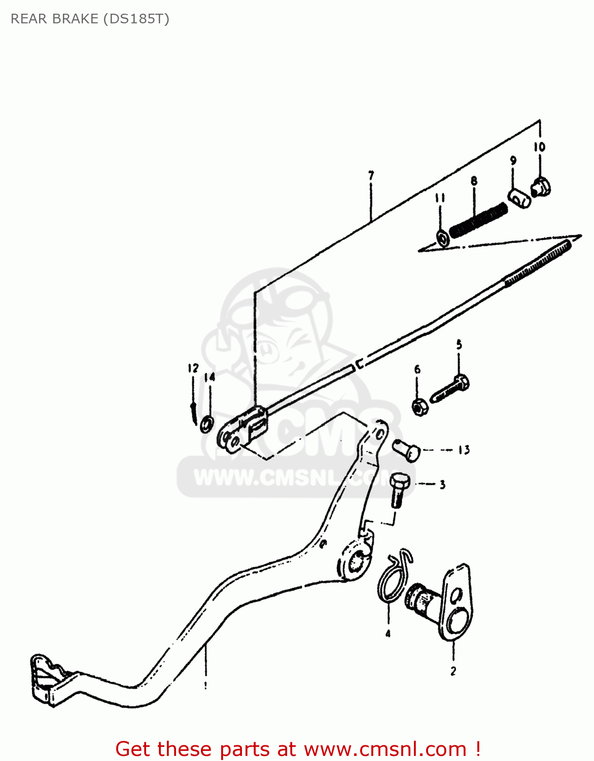 Suzuki DS185 1978 (C) USA (E03) REAR BRAKE (DS185T) - buy original REAR ...