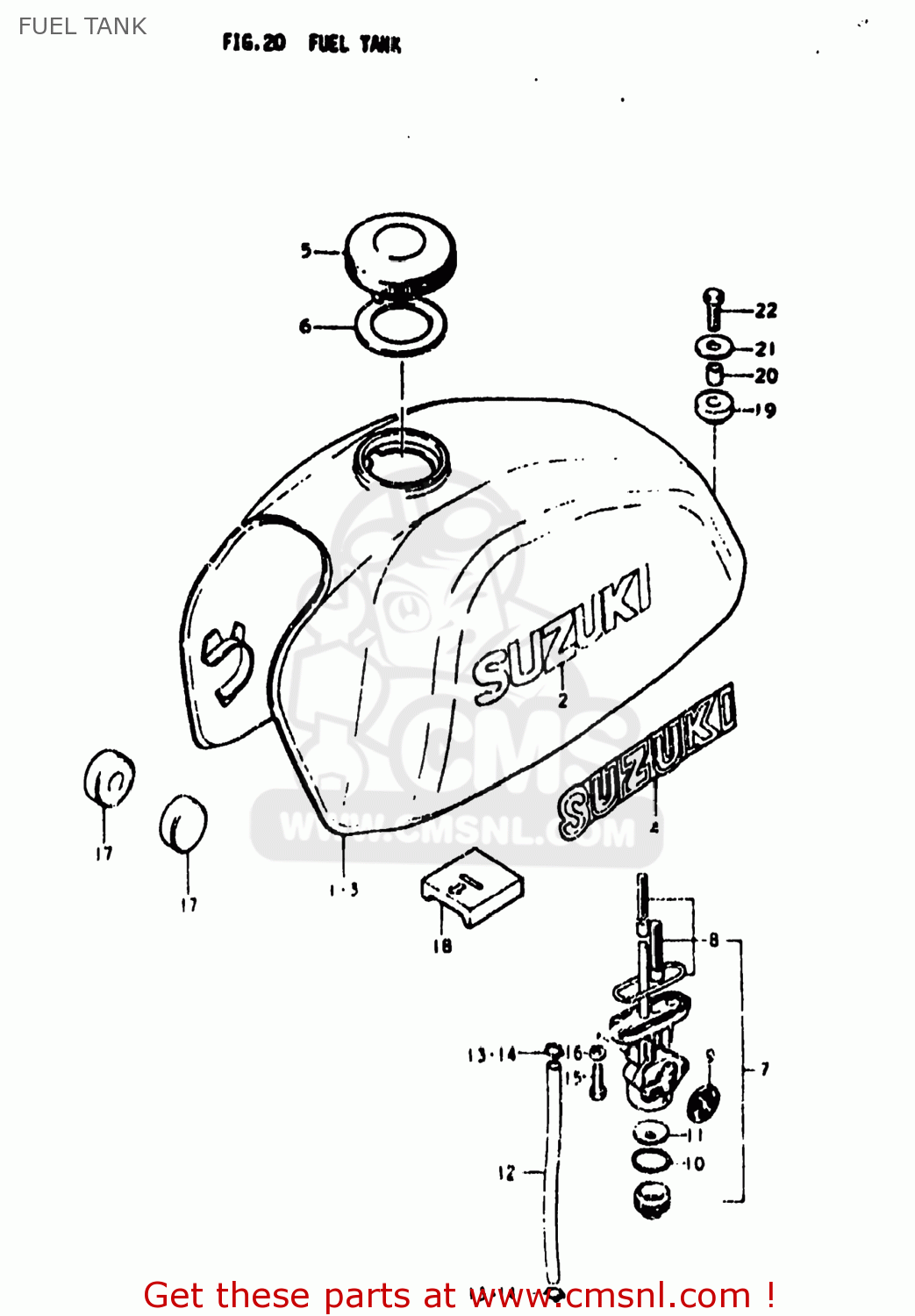 Suzuki DS80 1978 (C) USA (E03) FUEL TANK - buy original FUEL TANK ...