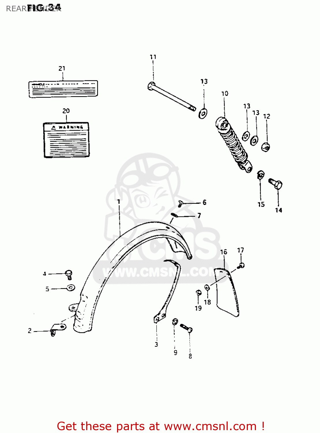 Suzuki FA50 1983 (D) REAR FENDER - buy original REAR FENDER spares online