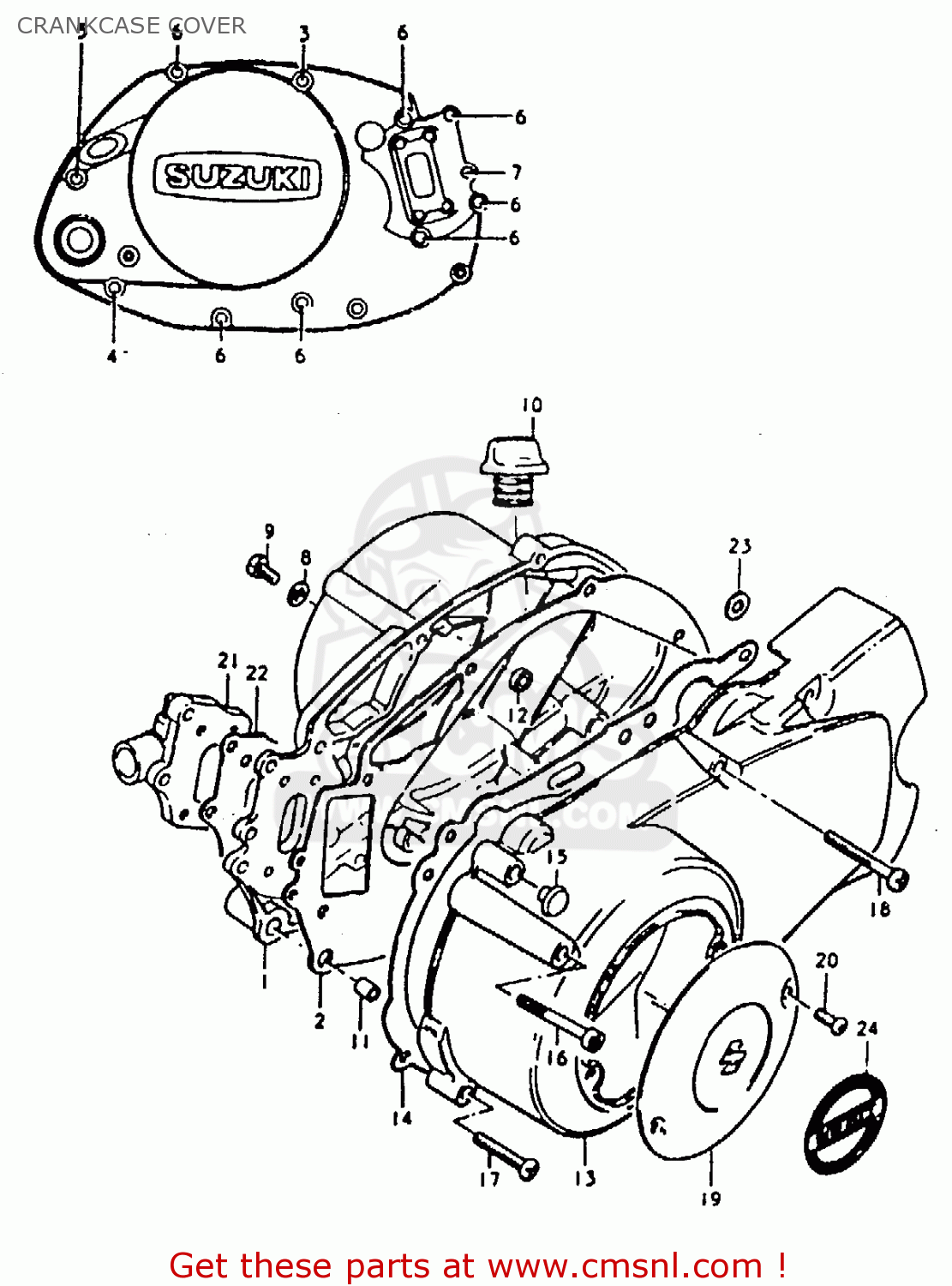 Suzuki FR80 1979 (N) (E01 E02 E06 E10 E12 E13 E24 E32 E43) CRANKCASE COVER - buy original ...