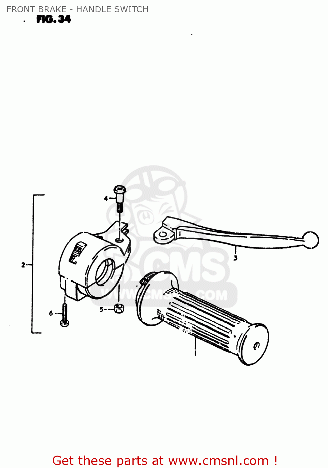 Suzuki FZ50 1980 (T) USA (E03) FRONT BRAKE - HANDLE SWITCH - buy ...