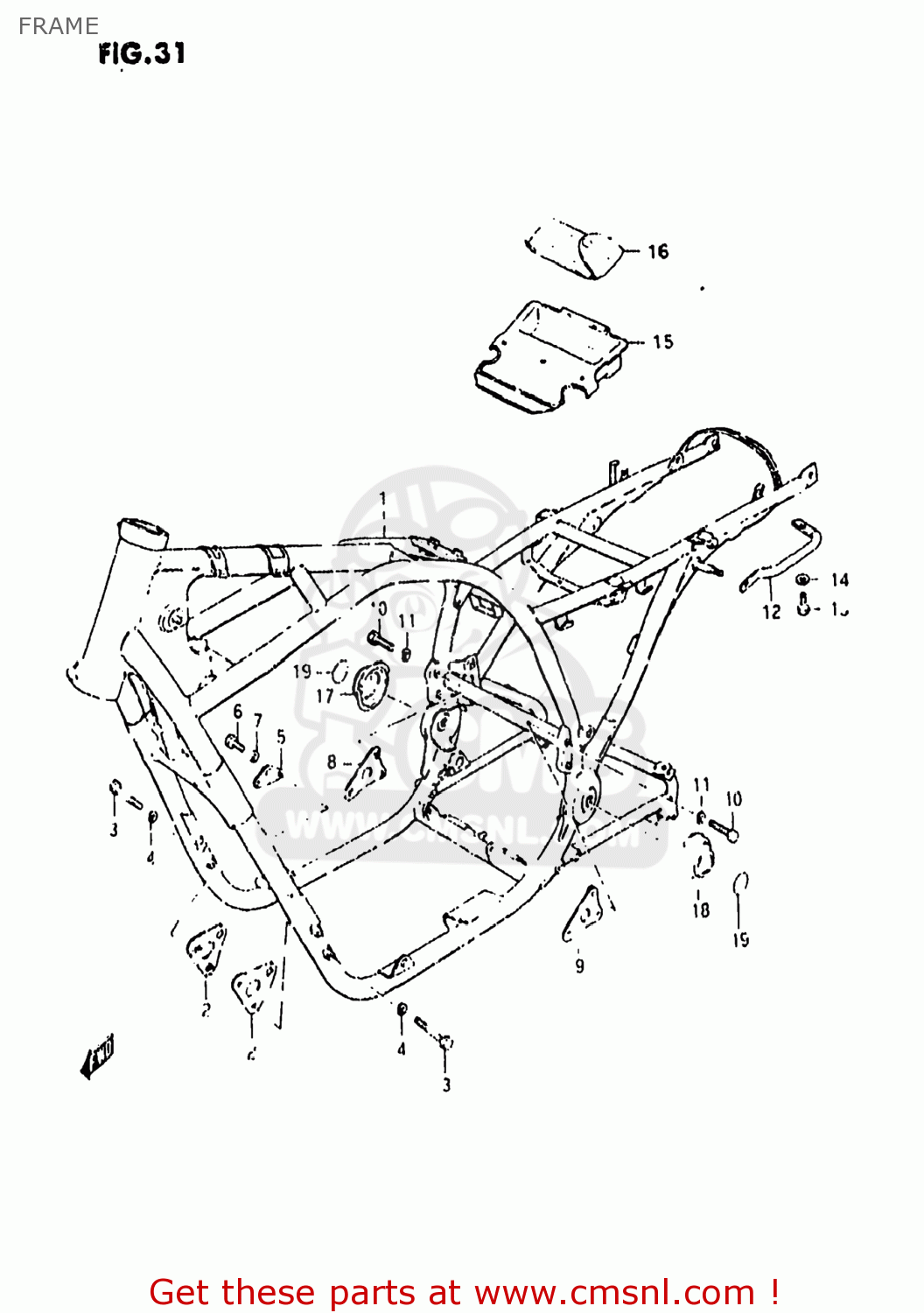 Suzuki GS1000G 1980 (T) USA (E03) FRAME - buy original FRAME spares online
