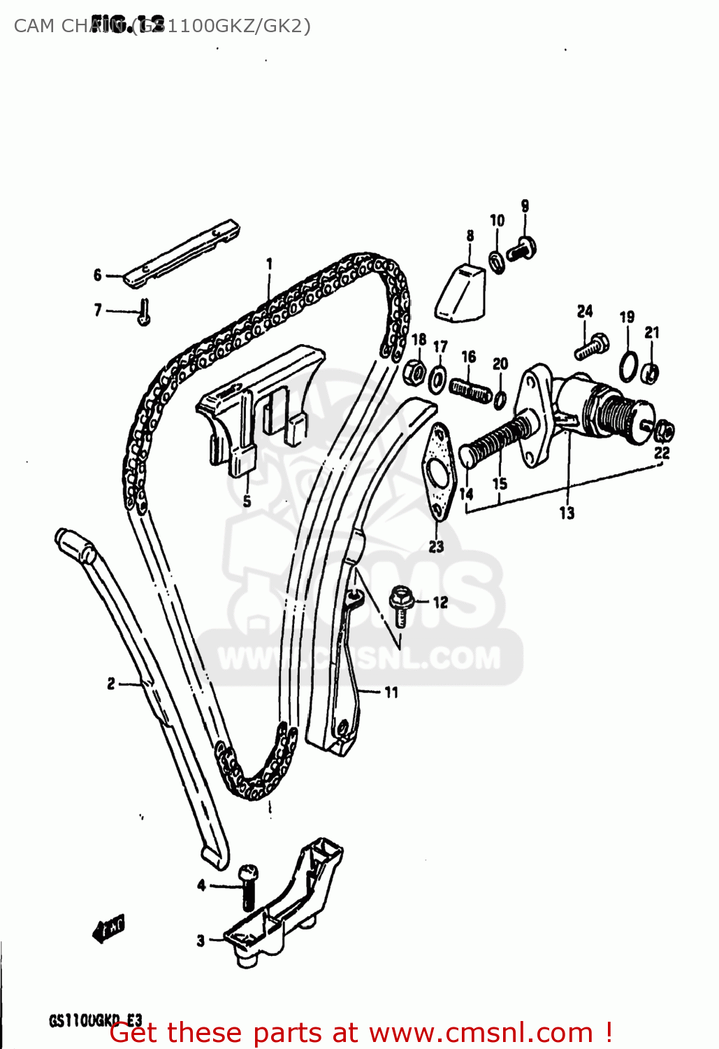 Suzuki GS1100GK 1983 (D) USA (E03) CAM CHAIN (GS1100GKZ/GK2) - buy ...