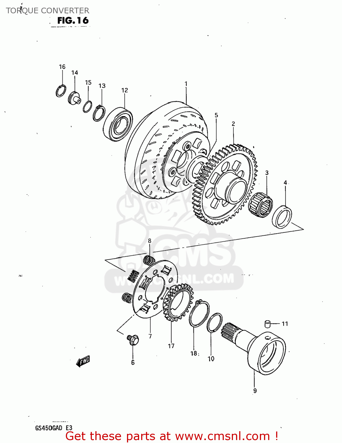 Suzuki GS450GA 1982 (Z) USA (E03) TORQUE CONVERTER - buy original ...