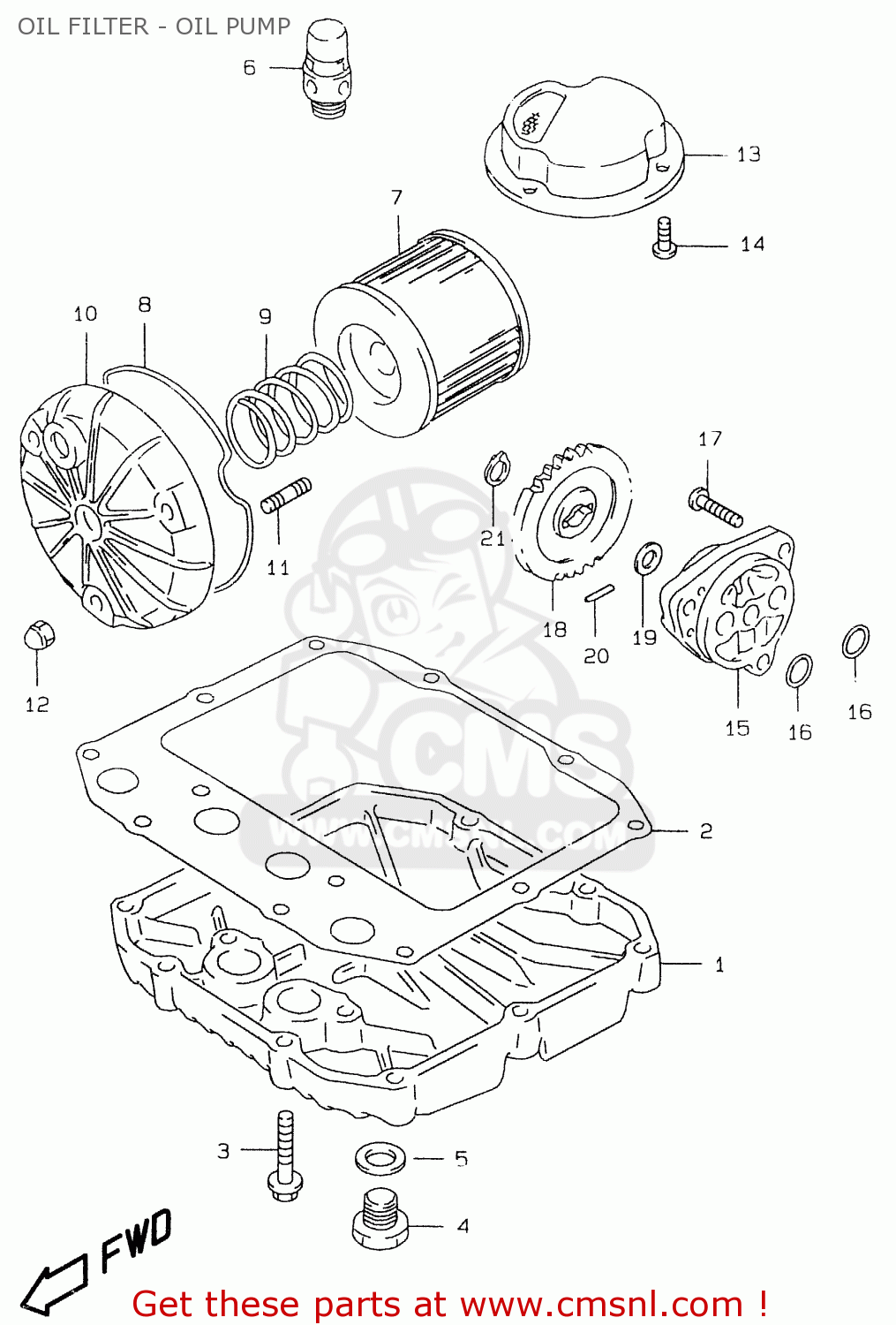Suzuki GS500E 2000 (Y) OIL FILTER - OIL PUMP - buy original OIL FILTER ...