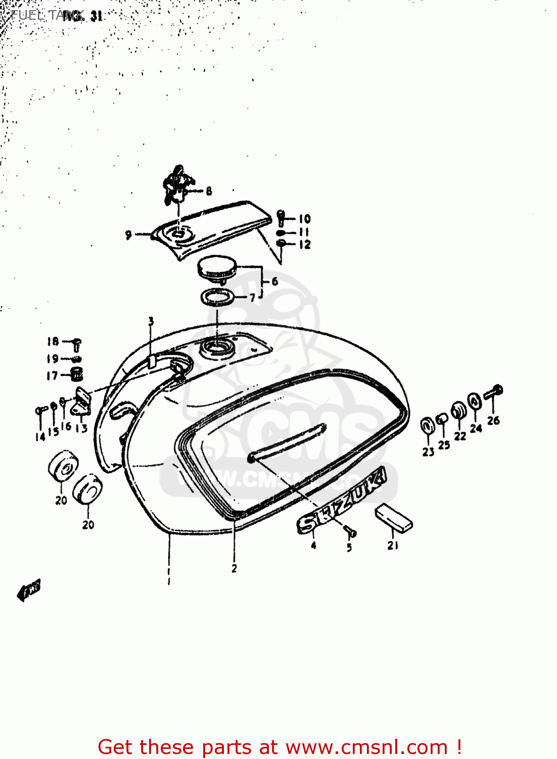 Suzuki GS550 1980 (T) USA (E03) parts lists and schematics