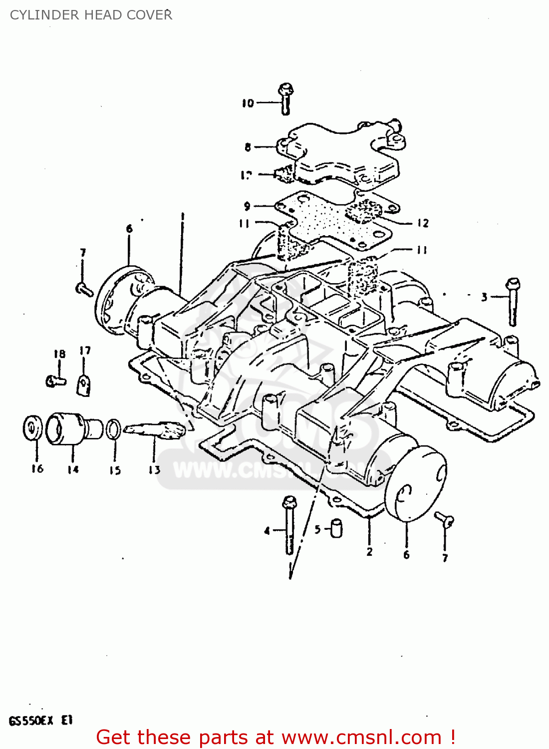 Suzuki Suzuki GS550 1981 (X) GENERAL EXPORT (E01) parts lists and ...