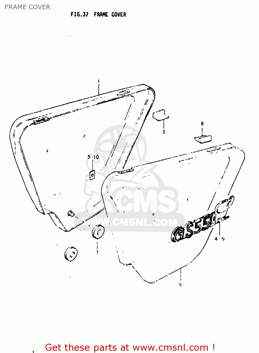 Suzuki GS550L 1979 (N) USA (E03) FRAME COVER - buy original FRAME COVER ...
