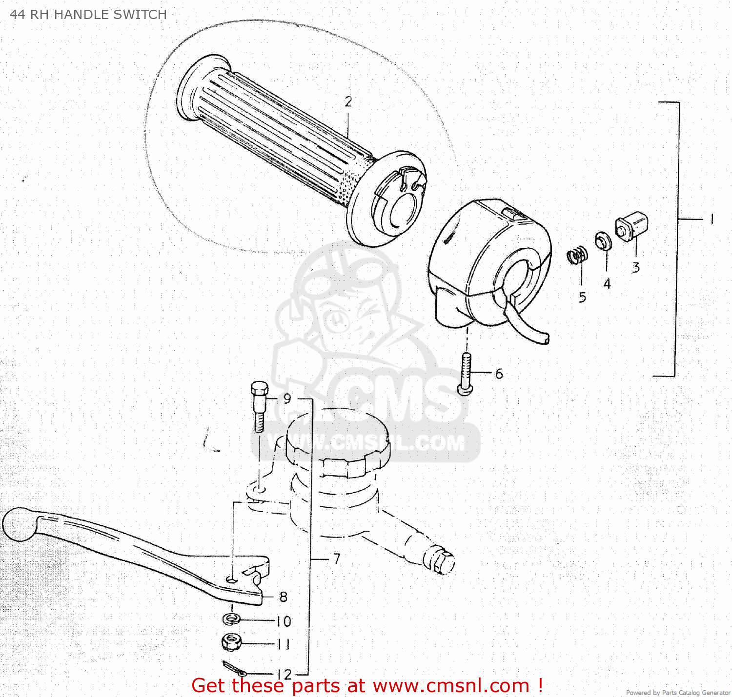 Suzuki GS750C 44 RH HANDLE SWITCH - buy original 44 RH HANDLE SWITCH ...