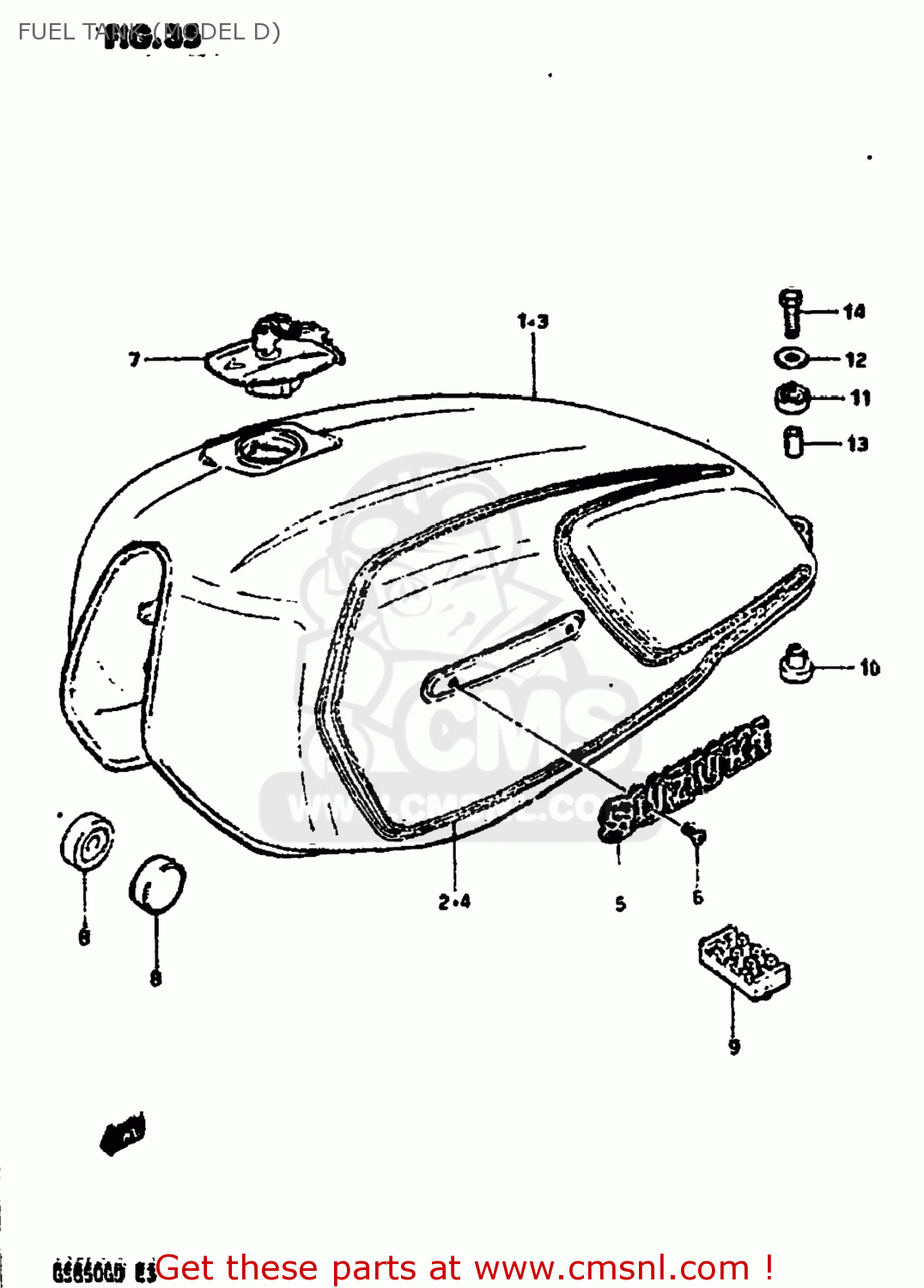 Suzuki GS850G 1982 (Z) USA (E03) FUEL TANK (MODEL D) - buy original ...