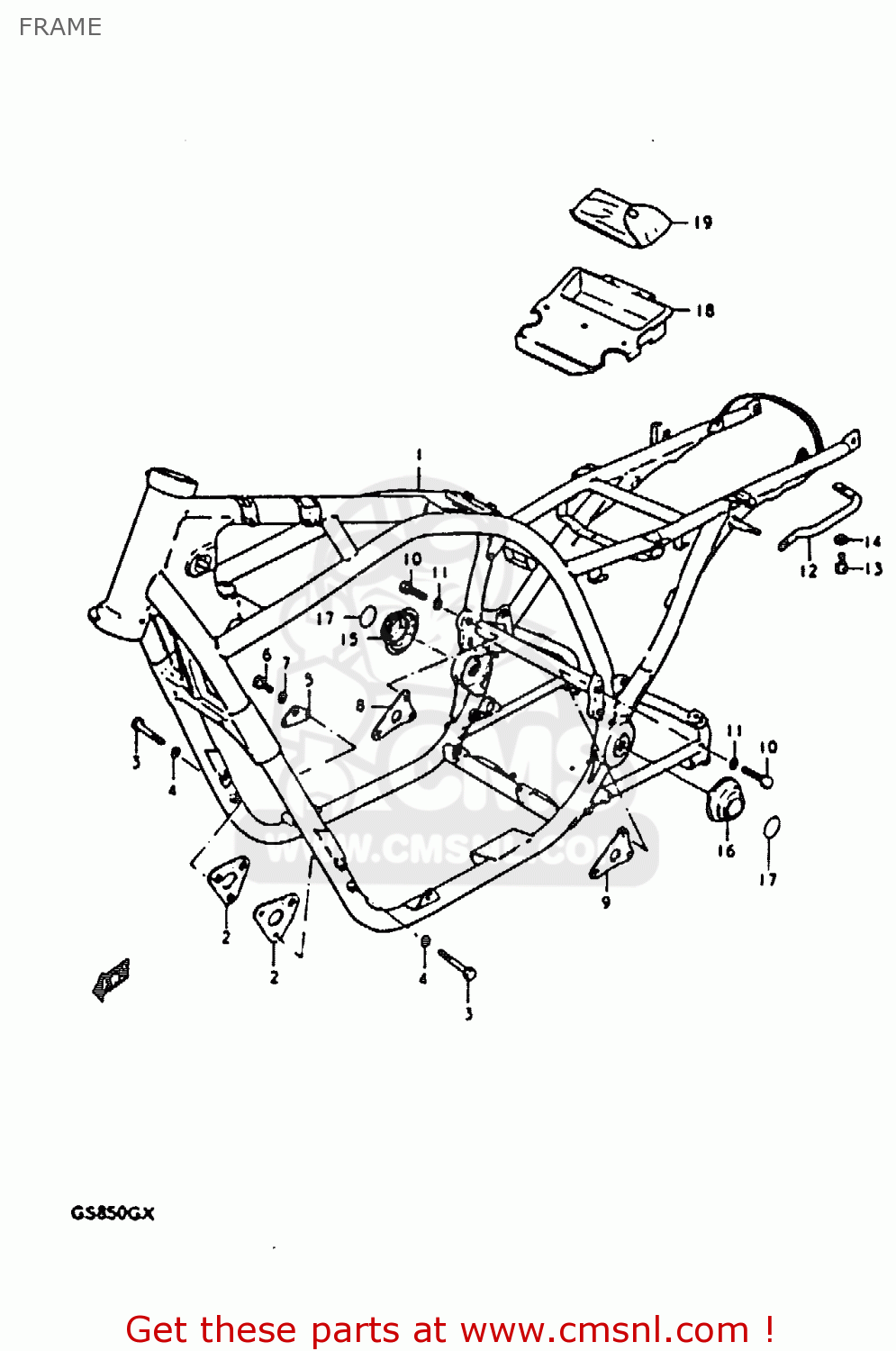 Suzuki GS850G (E01 E02 E04 E17 E18 E21 E22 E24 E25 E26 E34 E39 FRAME - buy original FRAME spares ...