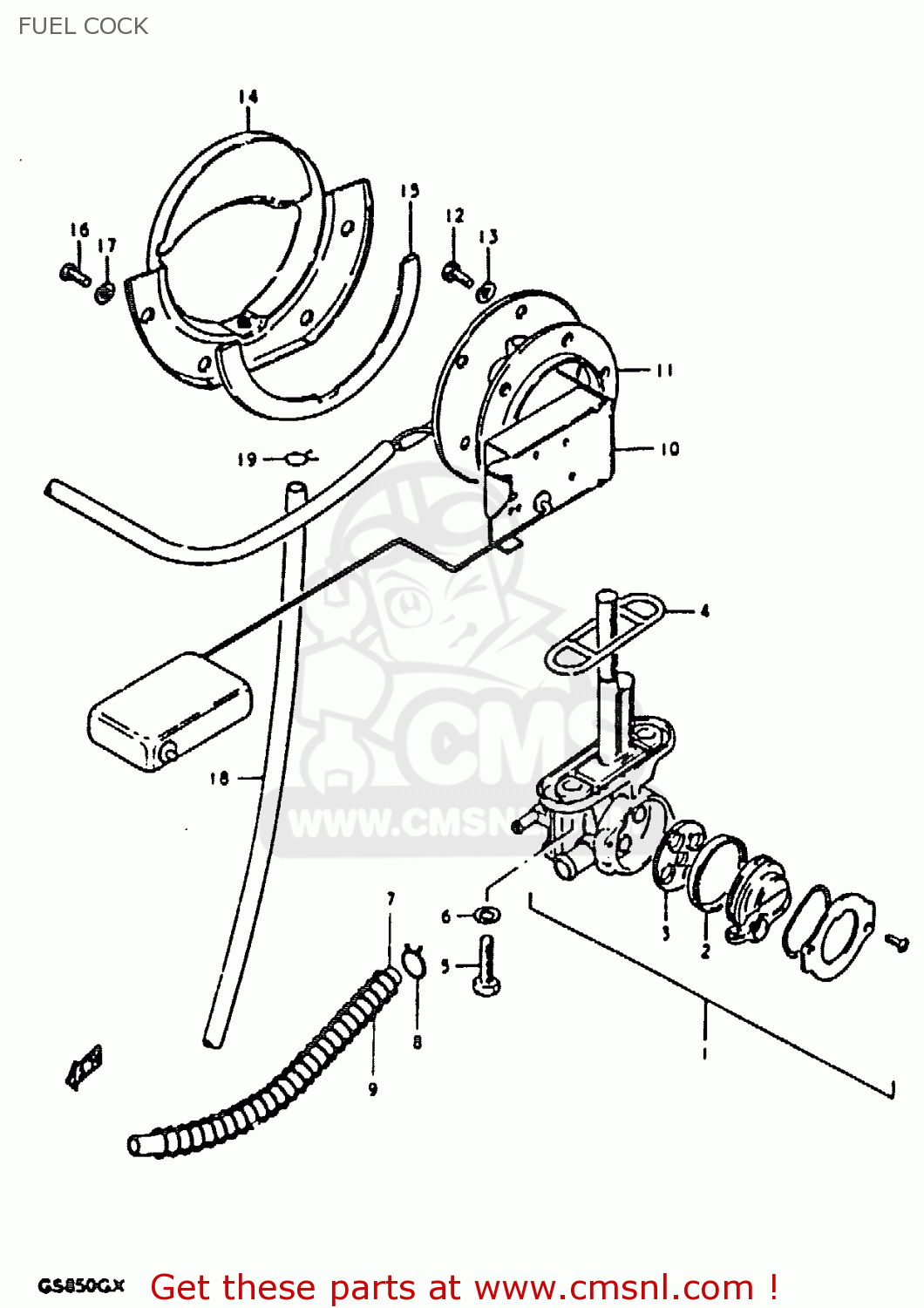Suzuki GS850G (E01 E02 E04 E17 E18 E21 E22 E24 E25 E26 E34 E39 FUEL COCK - buy original FUEL ...