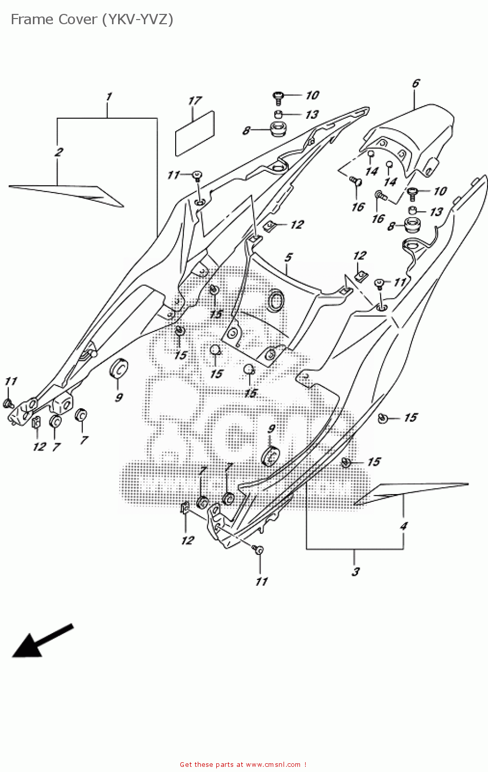 Suzuki GSX-R1000A 2017 Frame Cover (YKV-YVZ) - buy original Frame Cover ...