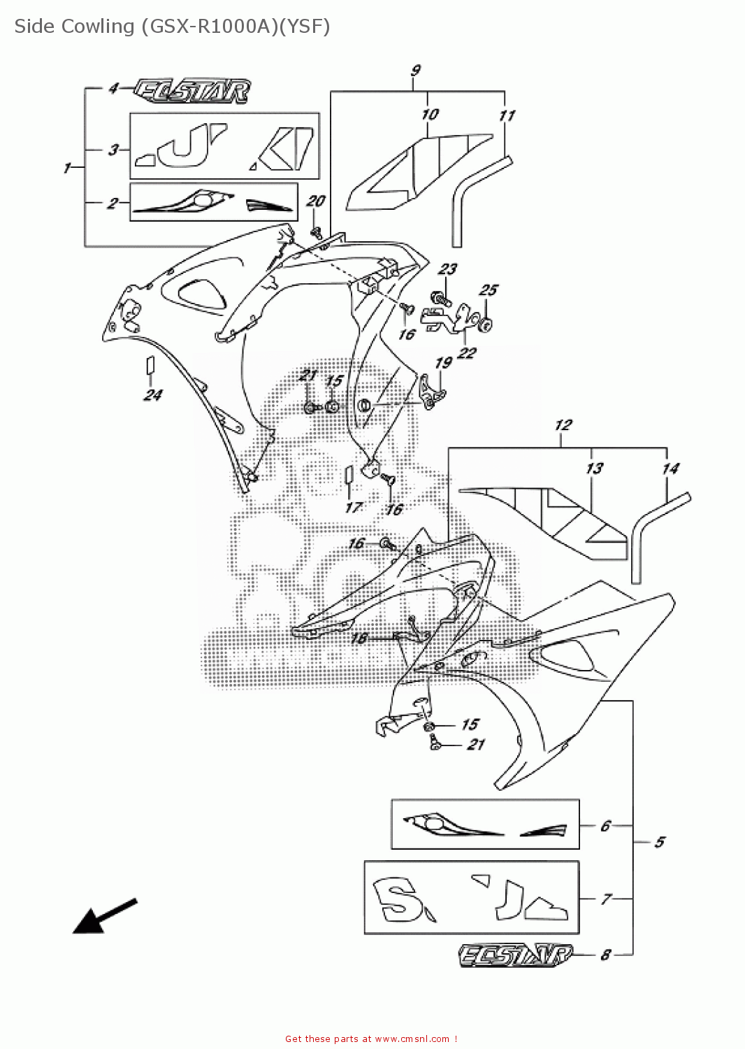 Suzuki GSX-R1000(A)(RZ) 2018 Side Cowling (GSX-R1000A)(YSF) - buy ...