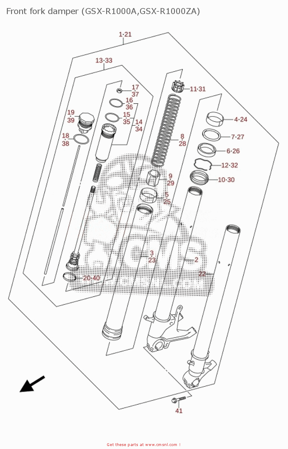 Suzuki GSX-R1000A(ZA)(RA)(RZA) 2021 Front fork damper (GSX-R1000A,GSX ...