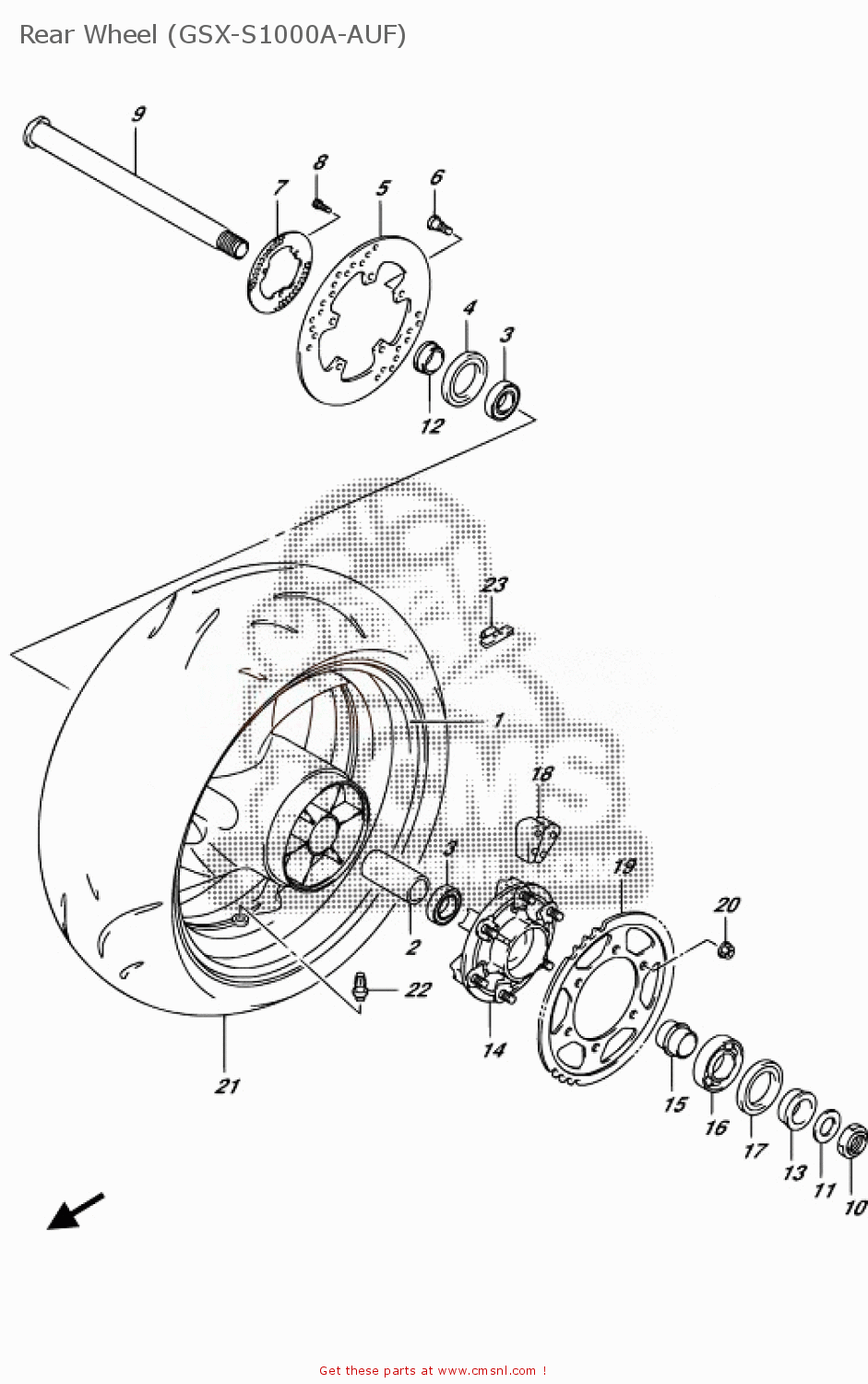 Suzuki GSX-S1000(A)(YA)(AZ) 2019 Rear Wheel (GSX-S1000A-AUF) - buy ...