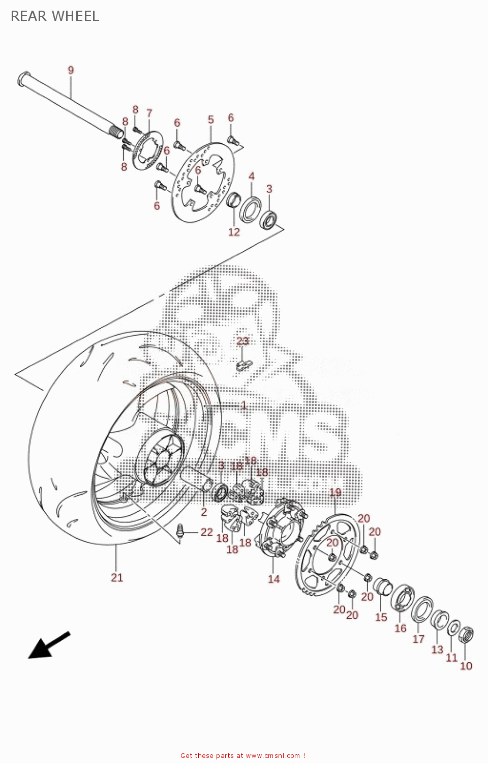 Suzuki GSX-S1000(SRQ)(STQ) 2021 REAR WHEEL - buy original REAR WHEEL ...