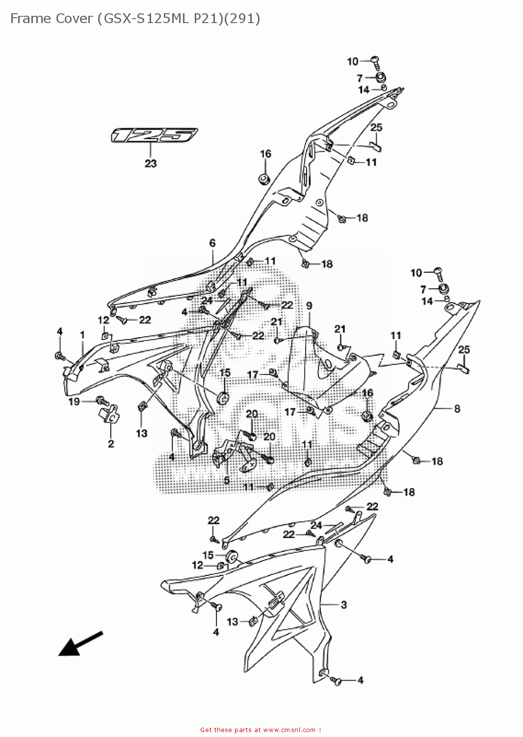 Suzuki GSX-S125M(L)(LX) 2018 Frame Cover (GSX-S125ML P21)(291) - buy ...