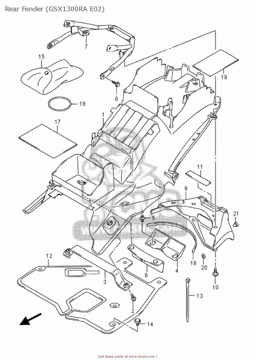 Suzuki GSX1300RA HAYABUSA 2016 Rear Fender (GSX1300RA E02) - buy ...