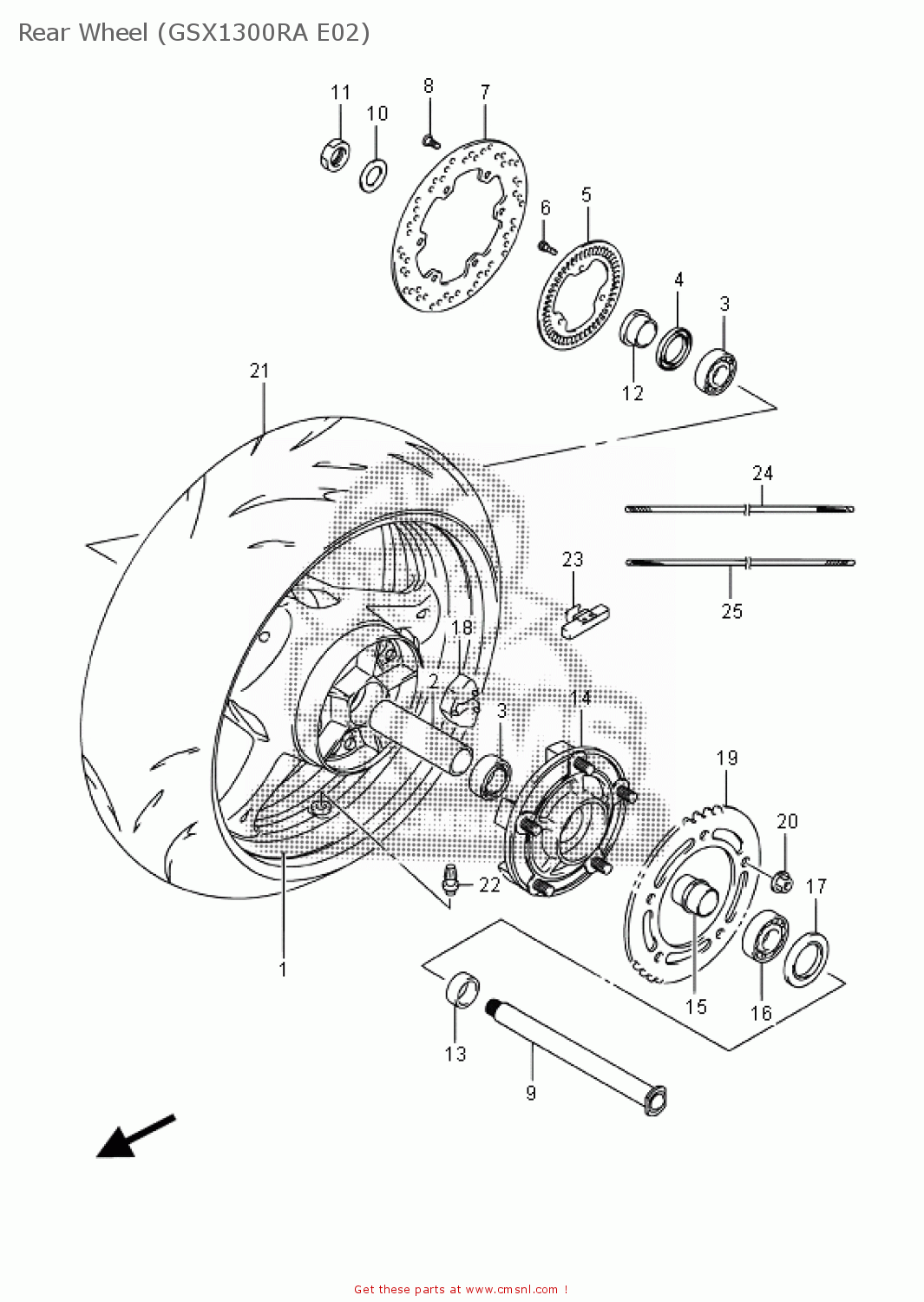 Suzuki GSX1300RA HAYABUSA 2016 Rear Wheel (GSX1300RA E02) - buy ...