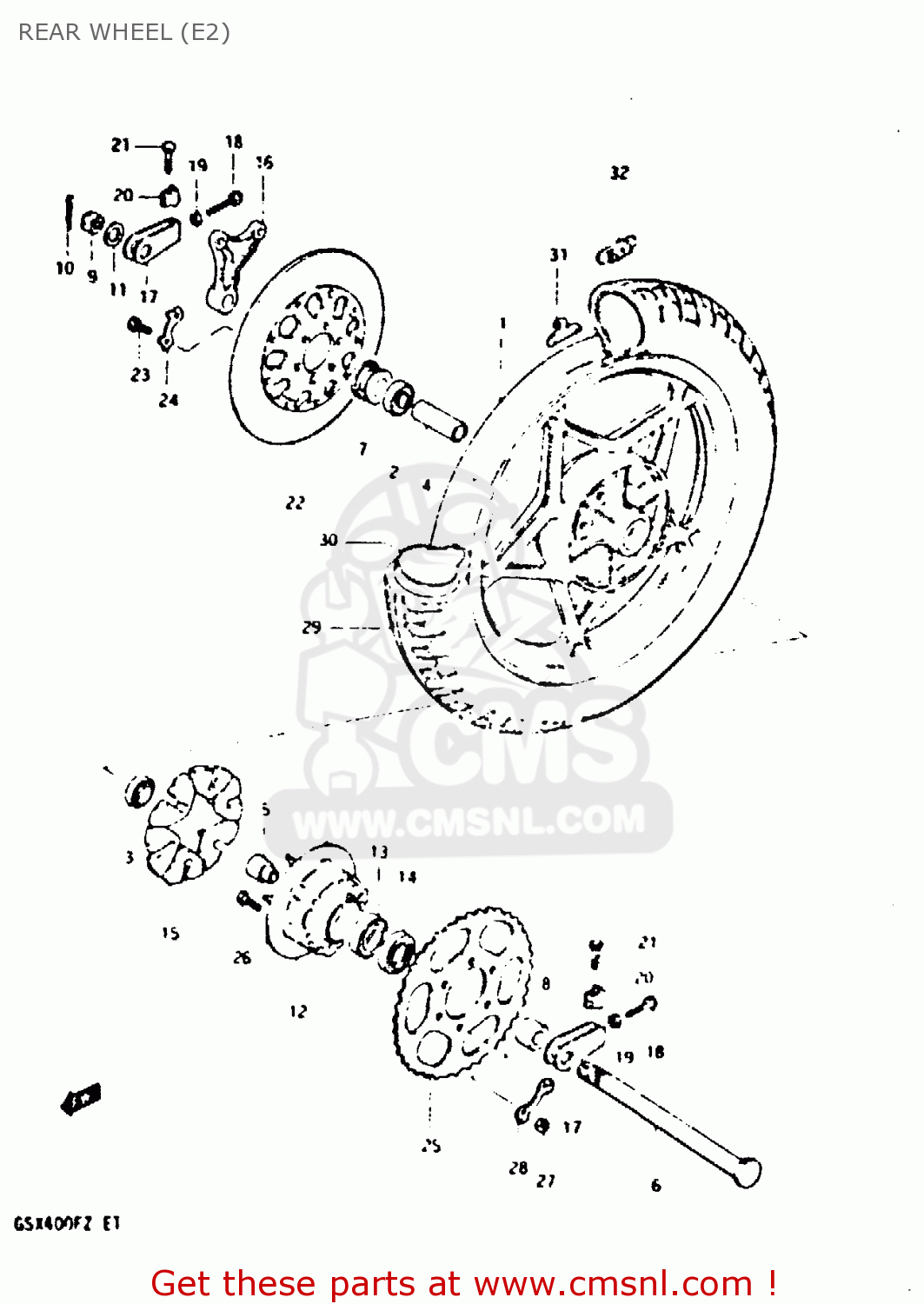 Suzuki GSX400F 1982 (Z) 01 02 04 06 15 16 17 18 21 22 24 25 26 34 39 48 ...