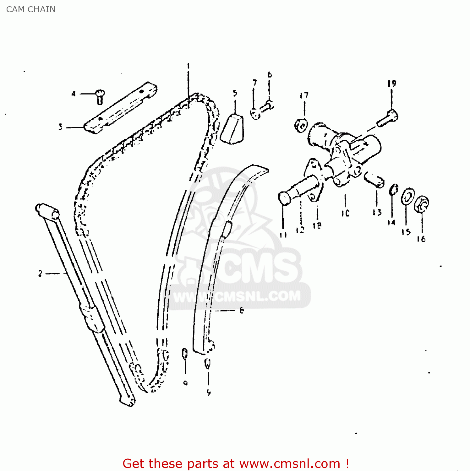 Suzuki GSX400T 1981 (X) UNITED KINGDOM (E02) CAM CHAIN - buy original ...