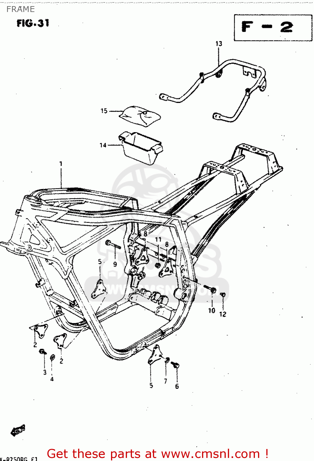 Suzuki GSX750R 1986 (G) GENERAL EXPORT (E01) FRAME - buy original FRAME spares online