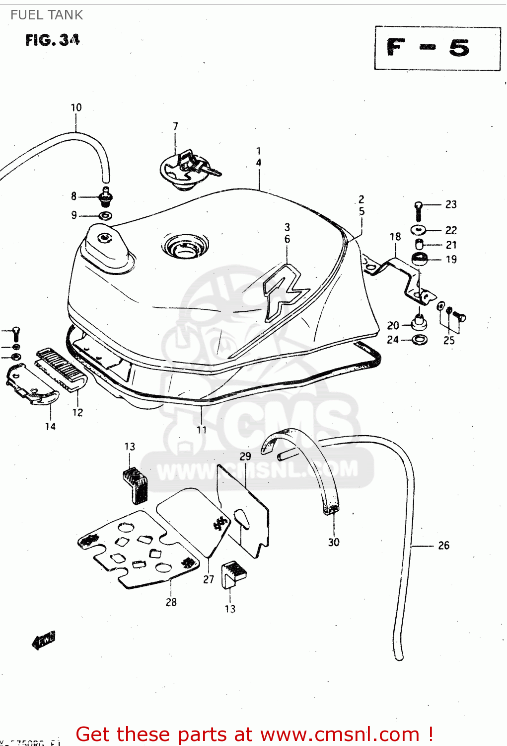 Suzuki GSX750R 1986 (G) GENERAL EXPORT (E01) FUEL TANK - buy original FUEL TANK spares online