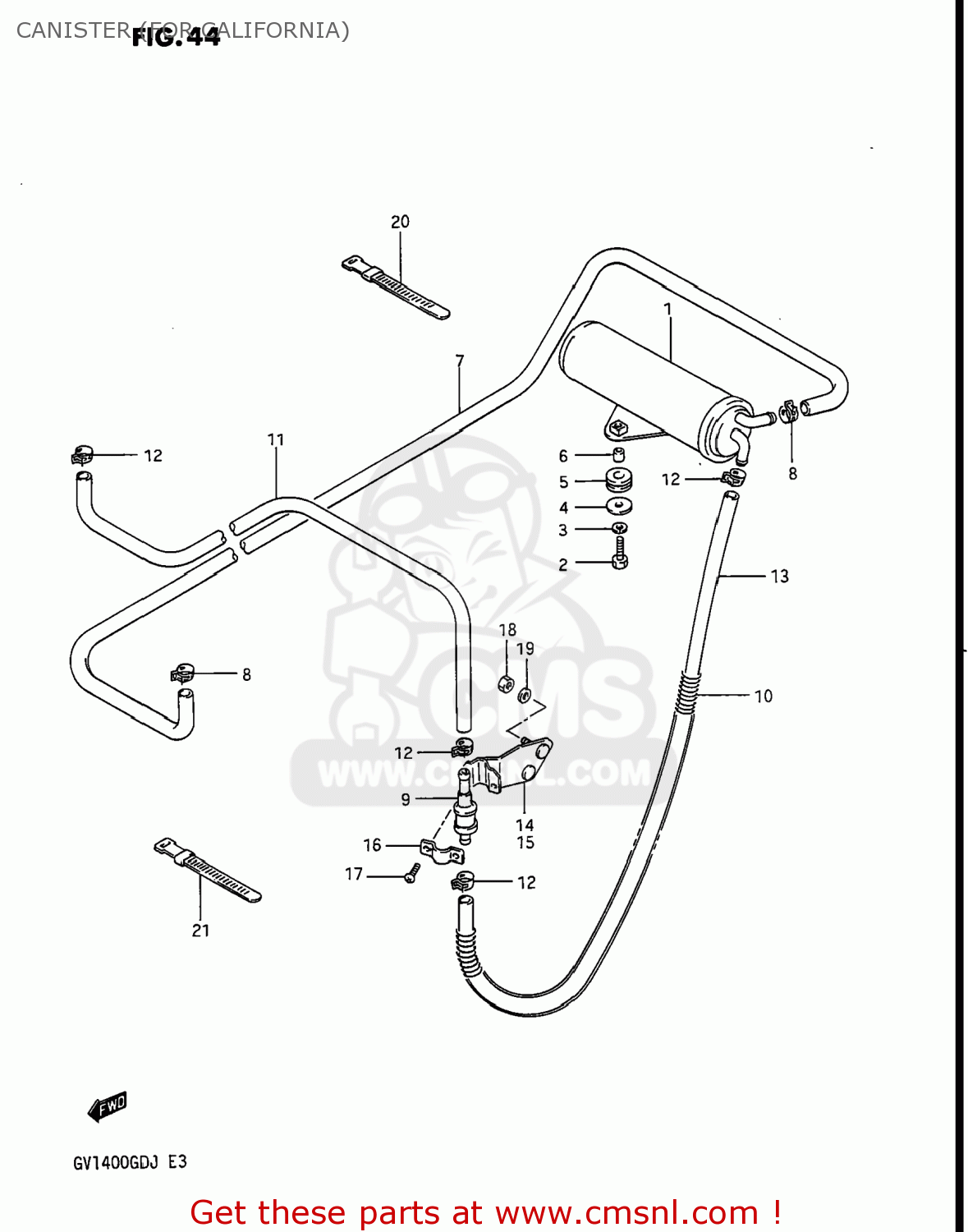 Suzuki GV1400GD CAVALCADE 1986 (G) USA (E03) parts lists and schematics