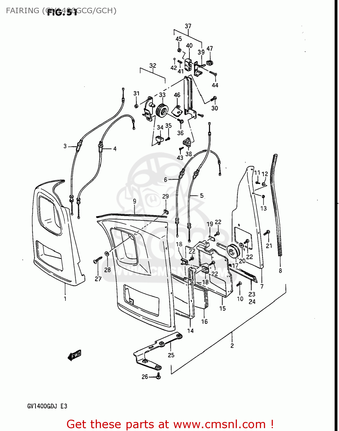 Suzuki GV1400GD CAVALCADE 1986 (G) USA (E03) parts lists and schematics