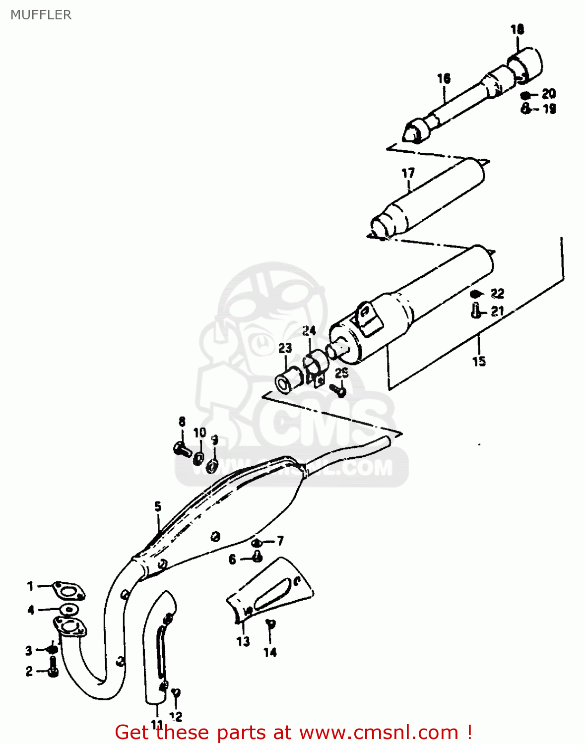 Suzuki JR50 1990 (L) MUFFLER - buy original MUFFLER spares online