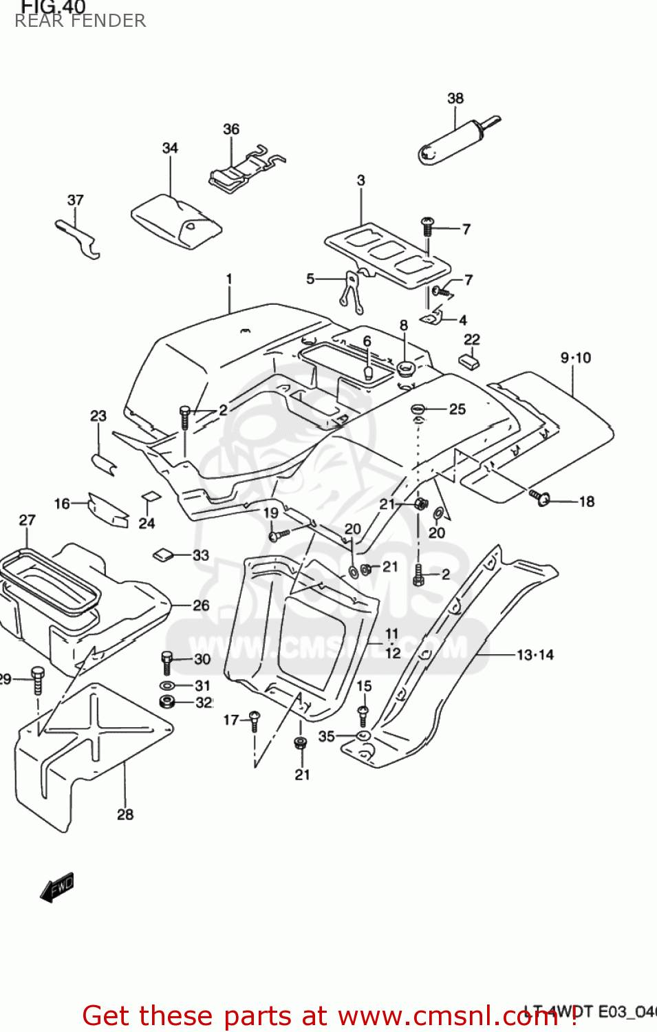 Suzuki LT-4WD QUAD RUNNER 1996 (T) USA (E03) QUADRUNNER QUAD-RUNNER ...