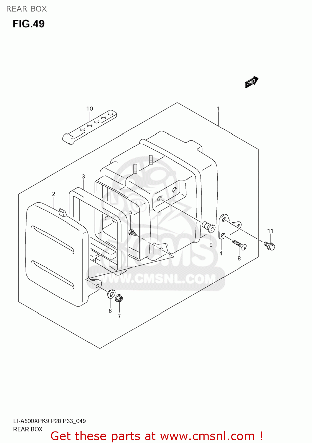 Suzuki LT-A500XP KING QUAD 2009 (K9) USA (E03) KINGQUAD KING-QUAD REAR ...
