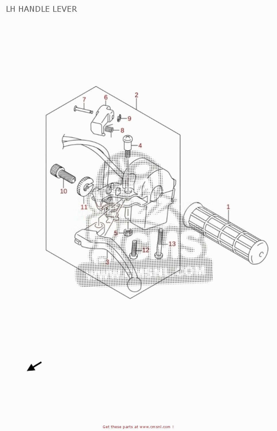 Suzuki LT-Z50 QUADSPORT 2019 LH HANDLE LEVER - buy original LH HANDLE LEVER spares online