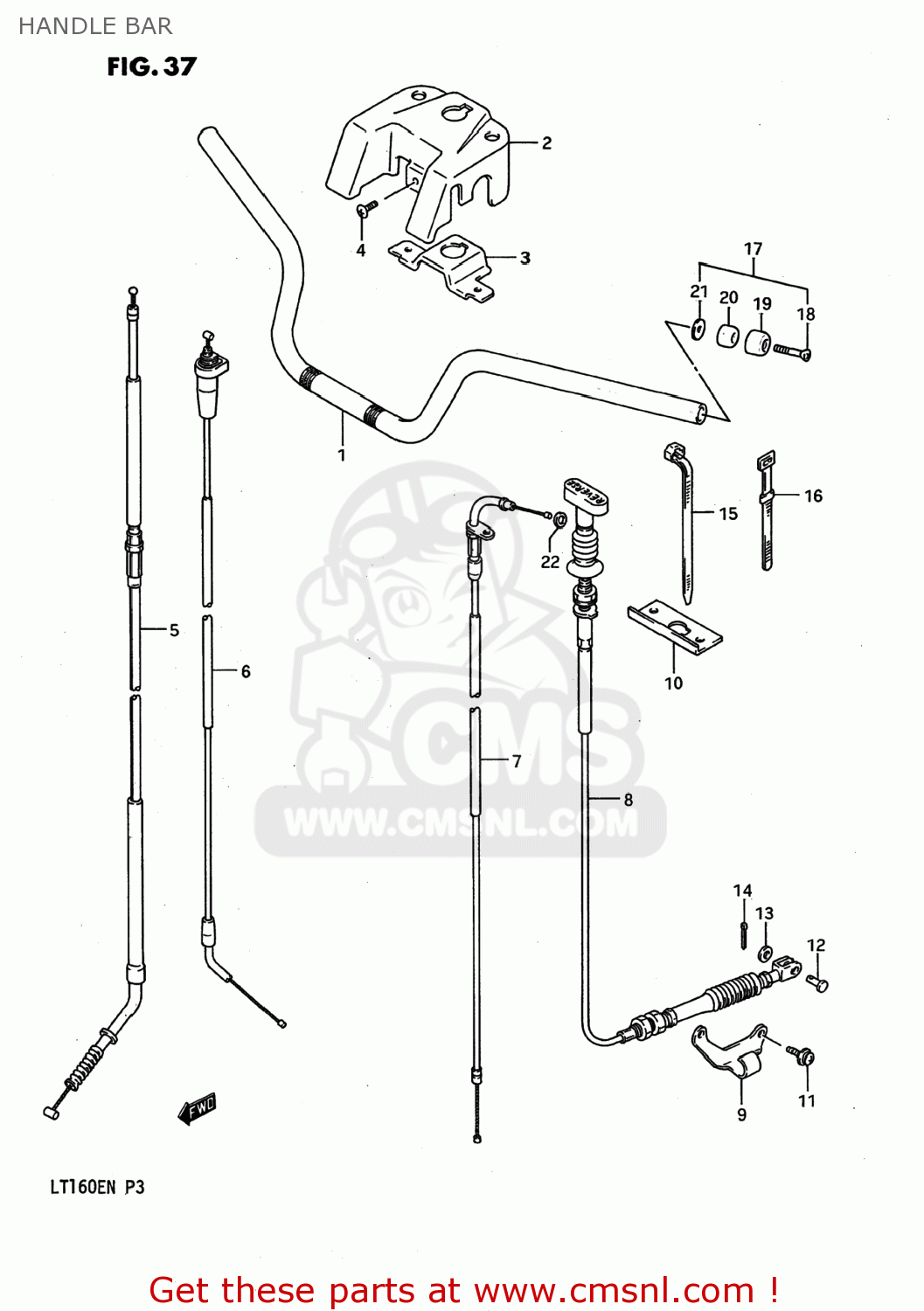 Suzuki LT160E QUAD RUNNER 1990 (L) USA (E03) QUADRUNNER QUAD-RUNNER ...