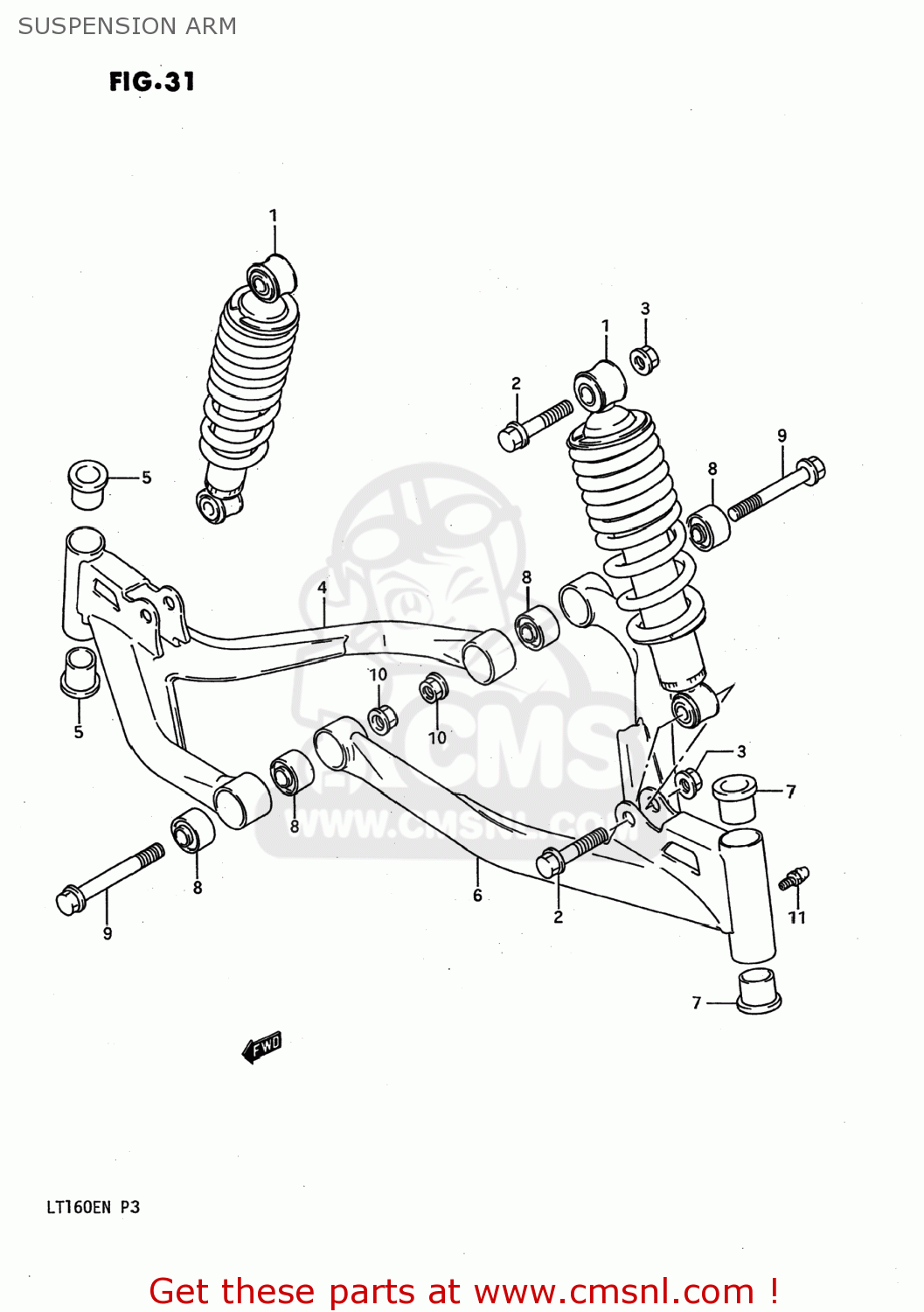 Suzuki LT160E QUAD RUNNER 1990 (L) USA (E03) QUADRUNNER QUAD-RUNNER ...