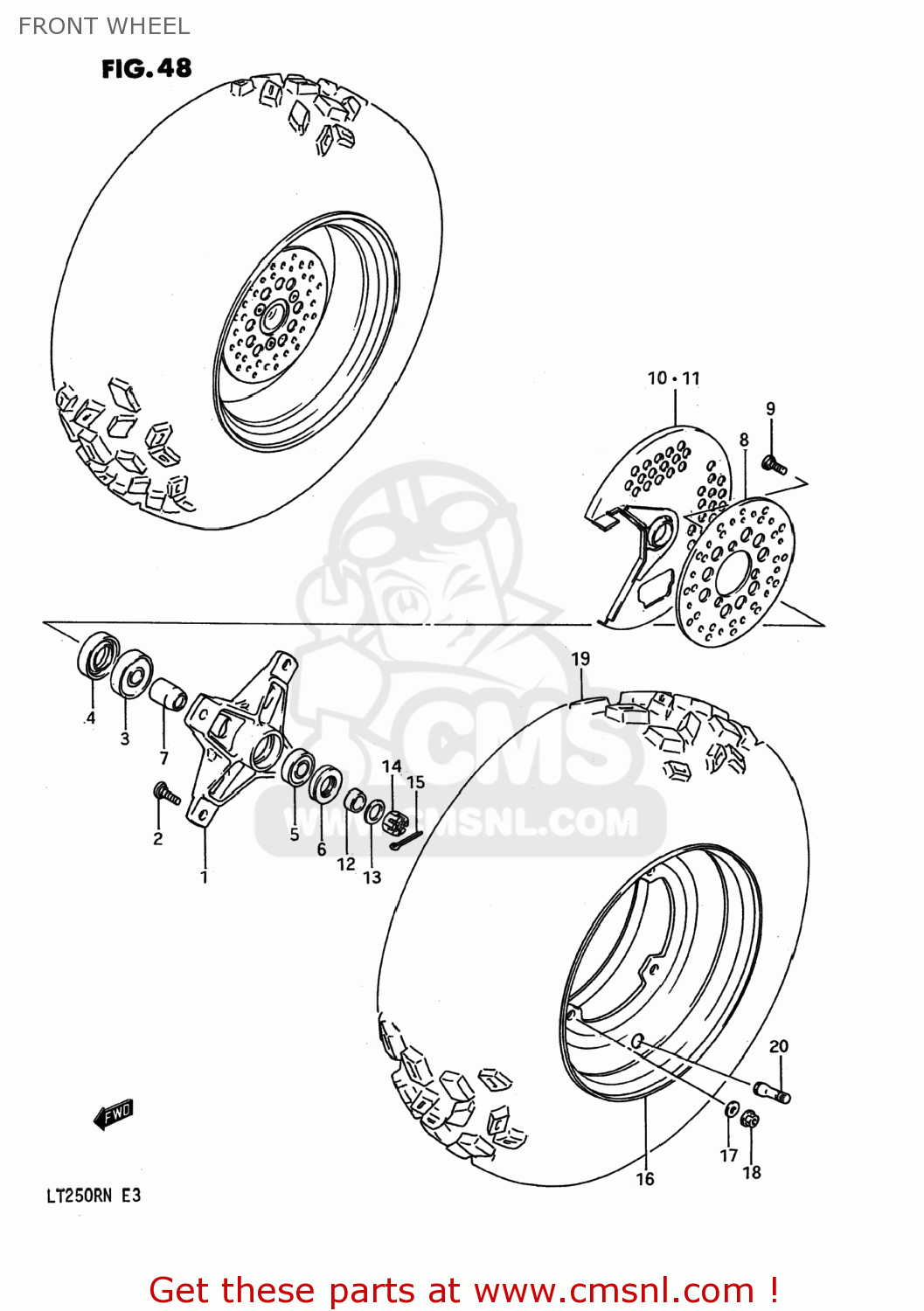 Suzuki LT250R QUAD RACER 1986 (G) USA (E03) QUADRACER QUAD-RACER FRONT ...