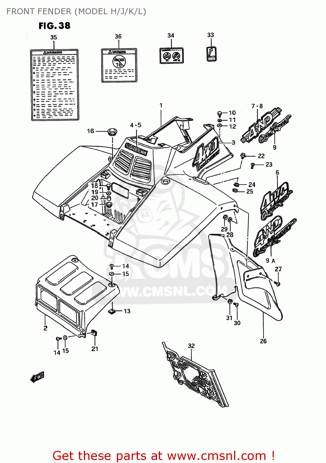 Suzuki LT-4WD QUAD RUNNER 1987 (H) USA (E03) QUADRUNNER QUAD-RUNNER ...