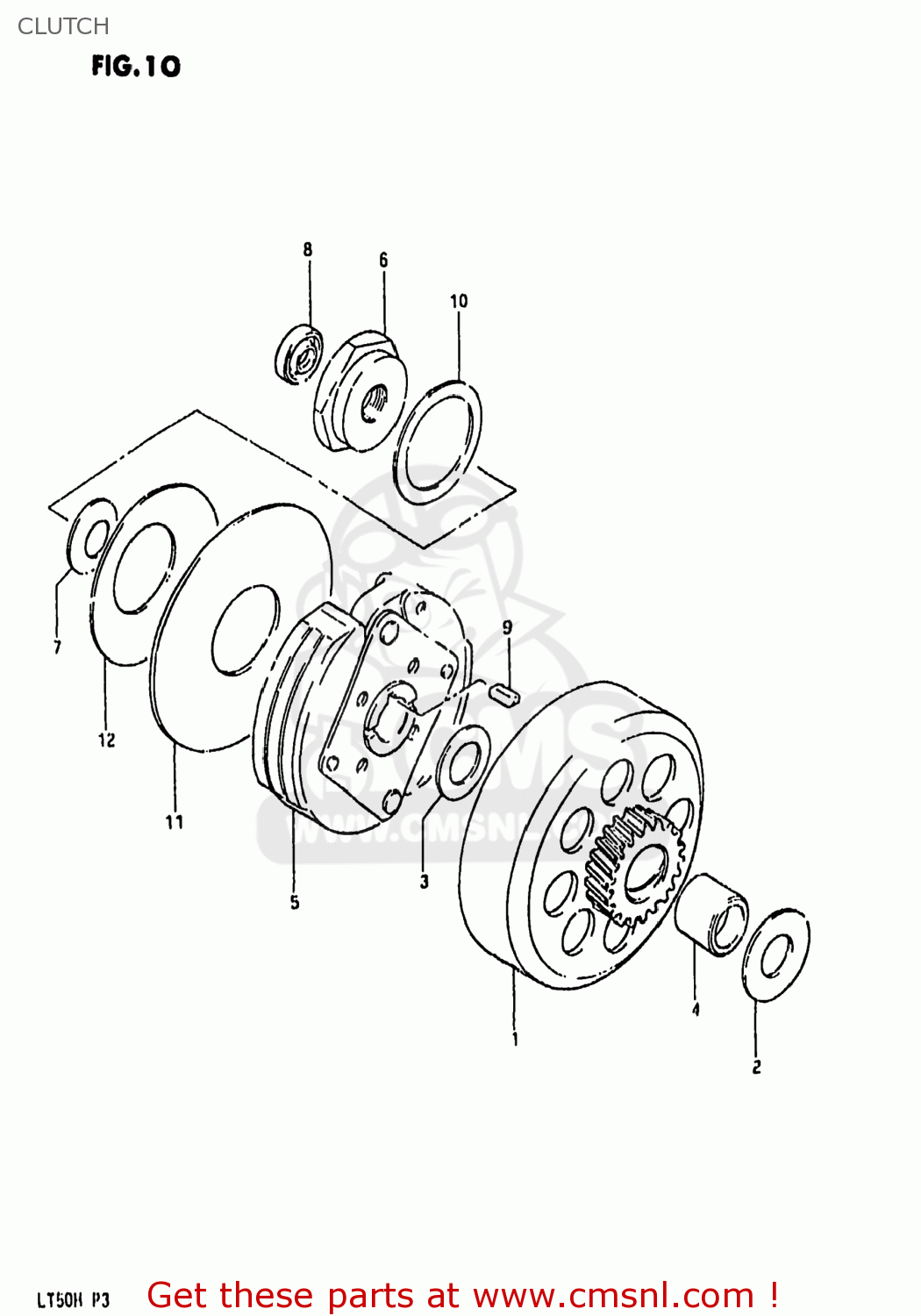 Suzuki LT50 1984 (E) USA (E03) CLUTCH - buy original CLUTCH spares online