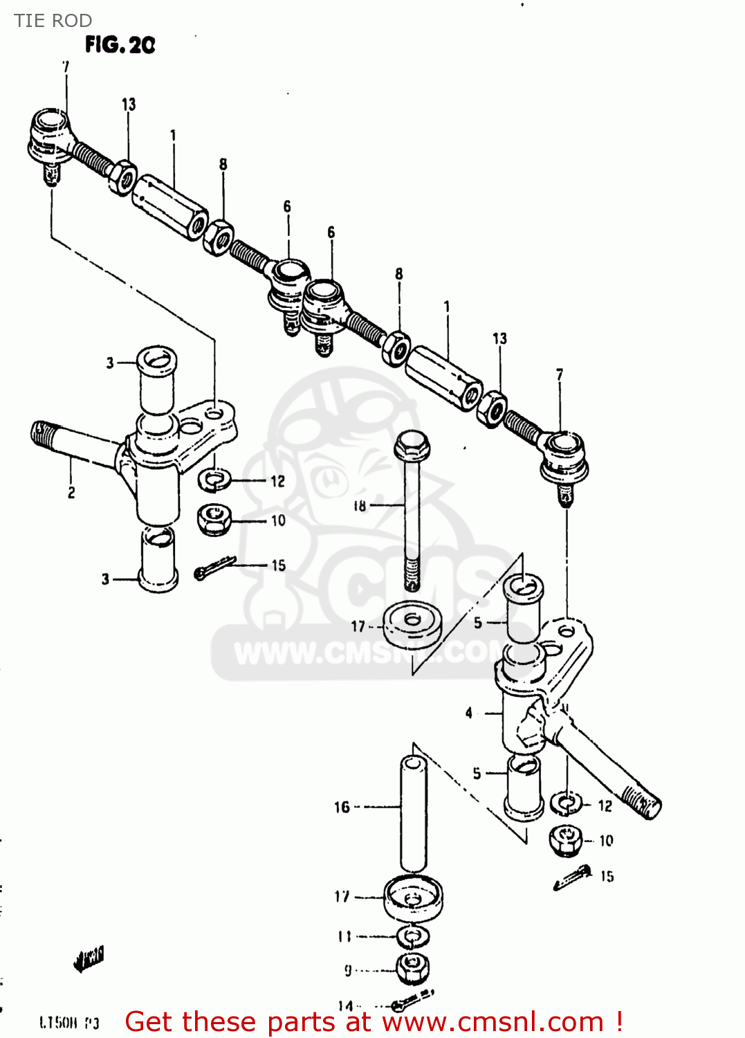 Suzuki LT50 1986 (G) USA (E03) TIE ROD - buy original TIE ROD spares online