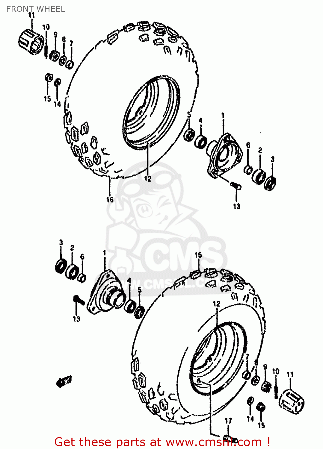 Suzuki LT80 1991 (M) GENERAL UNITED KINGDOM (E01 E02) FRONT WHEEL - buy ...