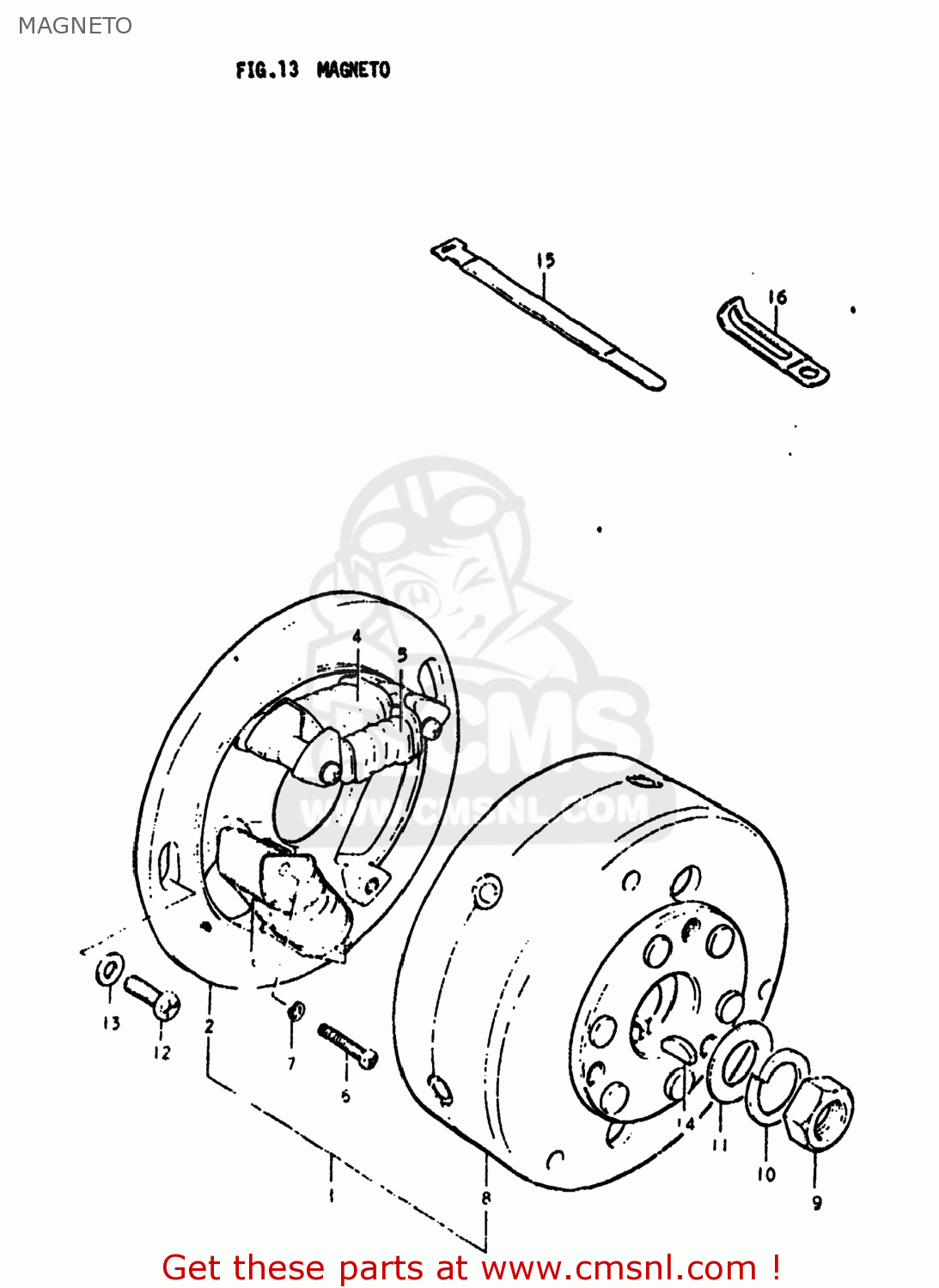 Suzuki PE175 1979 (N) USA (E03) MAGNETO - buy original MAGNETO spares ...
