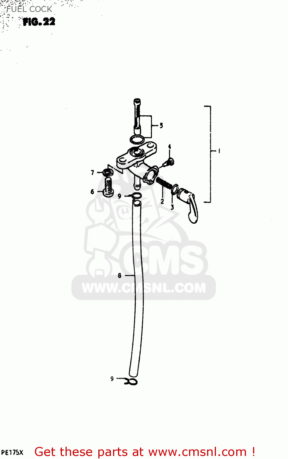 Suzuki PE175 1980 (T) USA (E03) parts lists and schematics
