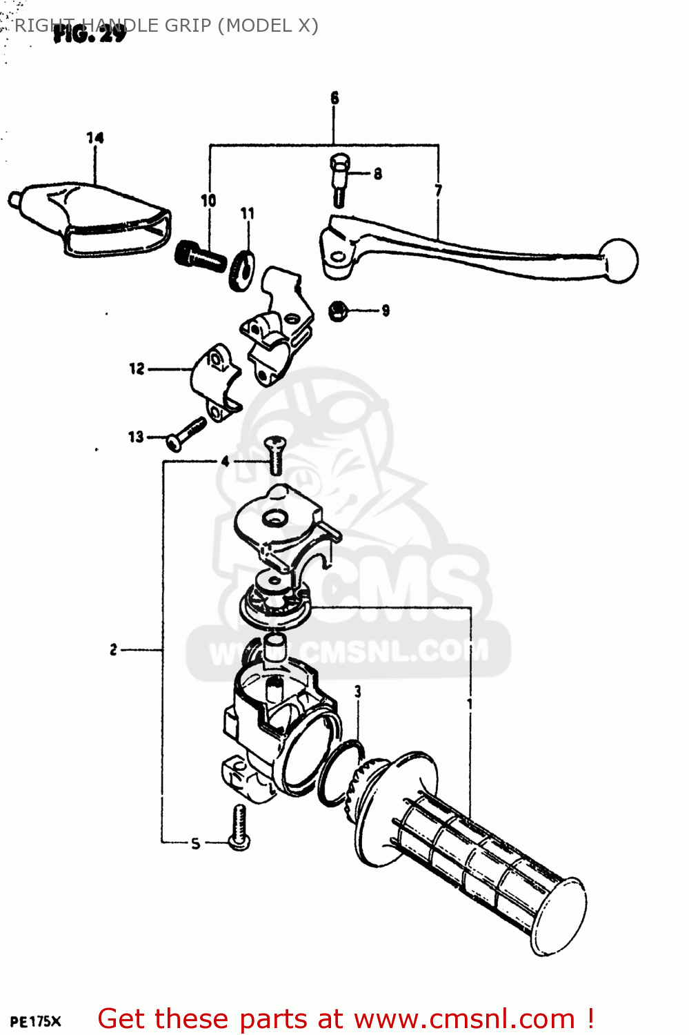 Suzuki PE175 1980 (T) USA (E03) parts lists and schematics