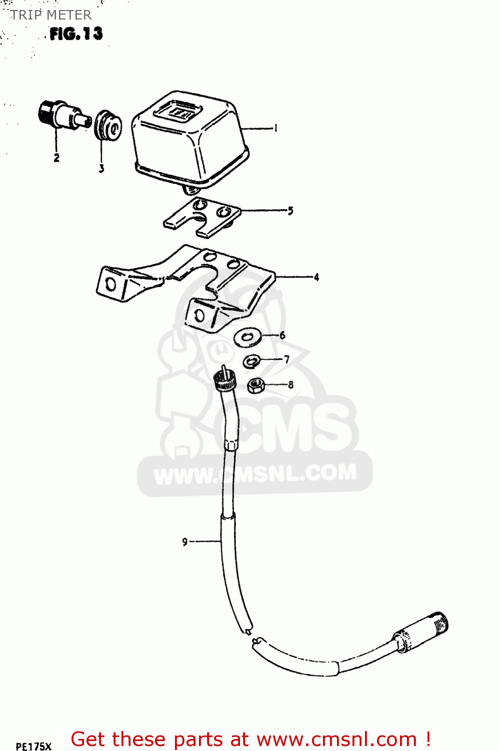 Suzuki PE175 1981 (X) USA (E03) parts lists and schematics