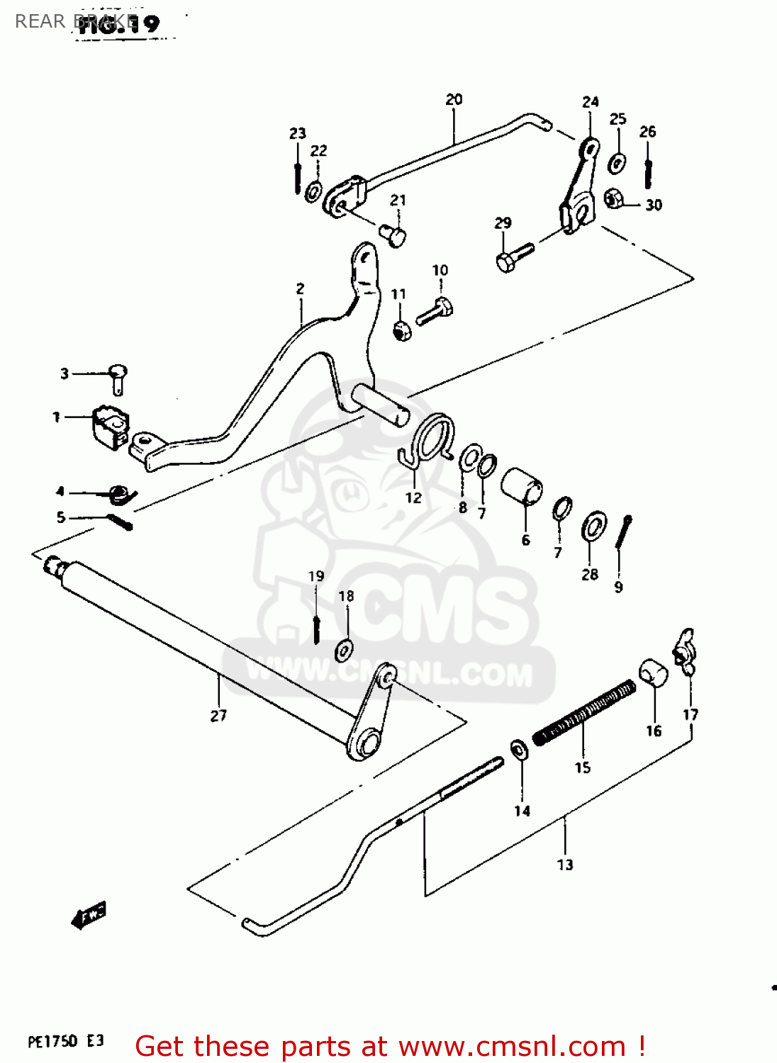 Suzuki PE175 1982 (Z) REAR BRAKE - buy original REAR BRAKE spares online