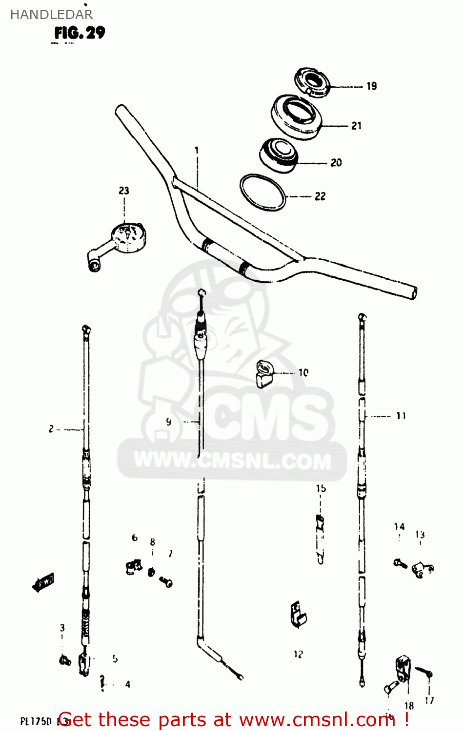 Suzuki PE175 1982 (Z) USA (E03) HANDLEDAR - buy original HANDLEDAR ...