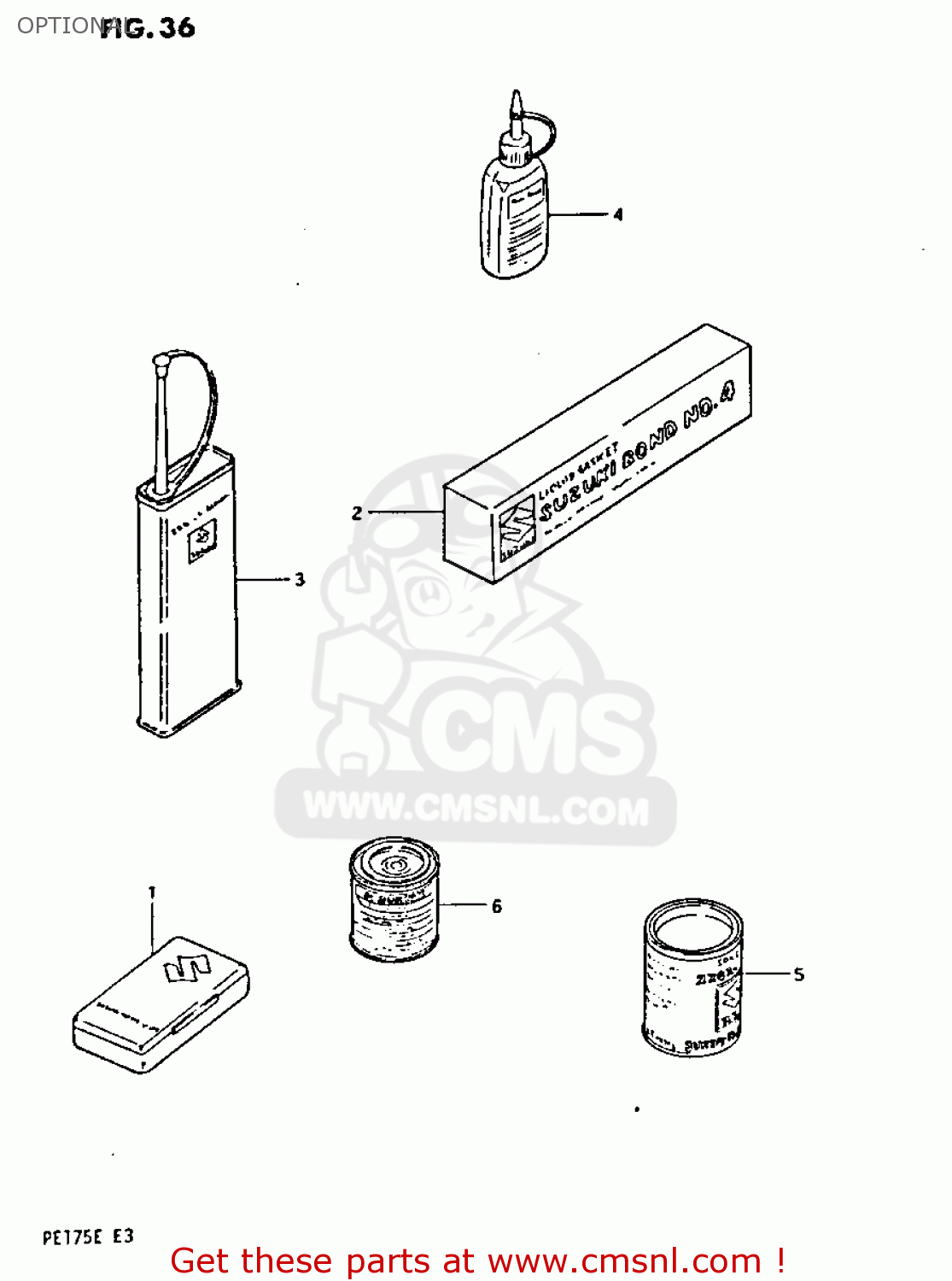 Suzuki PE175 1984 (E) OPTIONAL - buy original OPTIONAL spares online