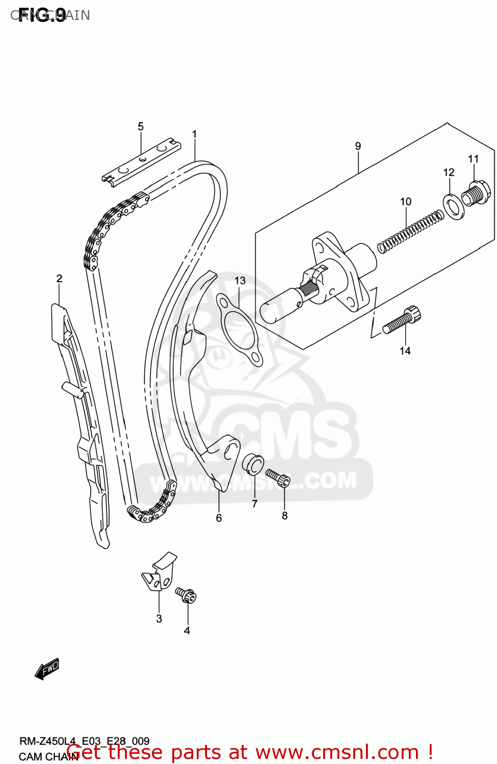 Suzuki RM-Z450 2014 (L4) USA (E03) RMZ450 RM Z450 CAM CHAIN - buy ...